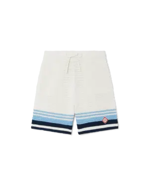 Casablanca Tennis Cotton Crochet Shorts - Multicolor