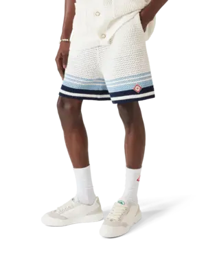 Casablanca Tennis Cotton Crochet Shorts - Multicolor