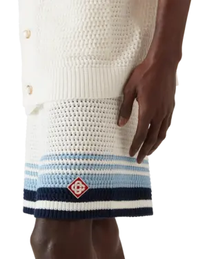 Casablanca Tennis Cotton Crochet Shorts - Multicolor