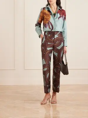 La DoubleJ Hendrix Cropped Jacquard Straight-leg Pants