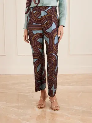 La DoubleJ Hendrix Cropped Jacquard Straight-leg Pants