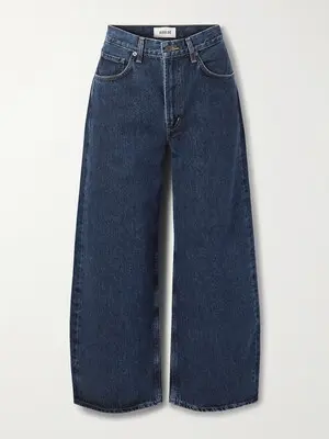 Low-Rise Wide-Leg Cropped Jeans