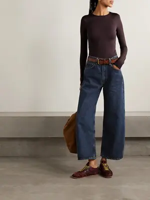 AGOLDE Low Curve Crop High-rise Wide-leg Jeans