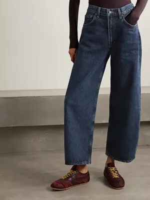 AGOLDE Low Curve Crop High-rise Wide-leg Jeans - Blue