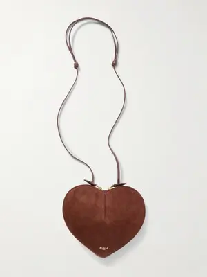 Alaïa Le Coeur Suede And Leather Shoulder Bag - Brown
