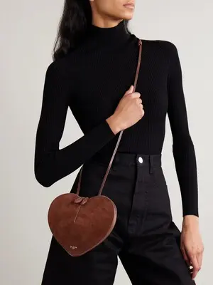 Alaïa Le Coeur Suede And Leather Shoulder Bag - Brown