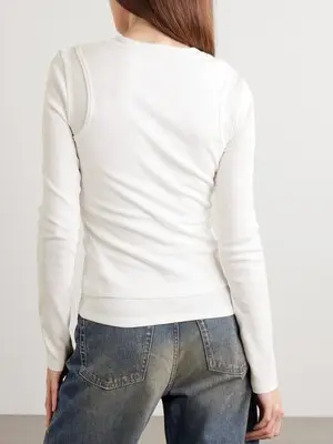 Acne Studios Tinsel-trimmed Layered Jersey T-shirt - Neutrals