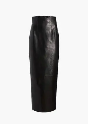 Khaite Loxley Leather Pencil Skirt - Black