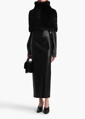 Khaite Loxley Leather Pencil Skirt - Black