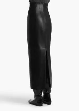 Khaite Loxley Leather Pencil Skirt - Black