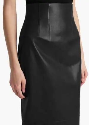 Khaite Loxley Leather Pencil Skirt - Black
