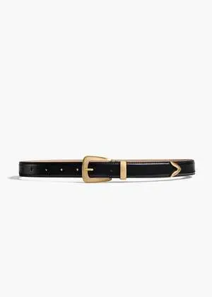 KHAITE Benny Leather Belt With Gold Hardware