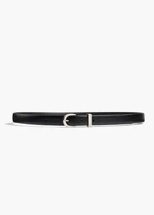 KHAITE Luna Leather Belt With Palladium Hardware
