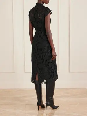 Staud Rosaline Guipure Lace Midi Dress