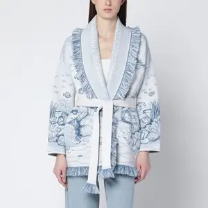 Alanui Deep In The Ocean Jacquard Motif Cardigan