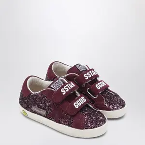 GOLDEN GOOSE Old School Glitter Sneakers - Burgundy