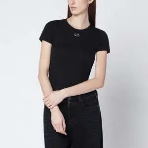 DIESEL® T-shirt With Metallic Oval D - Black