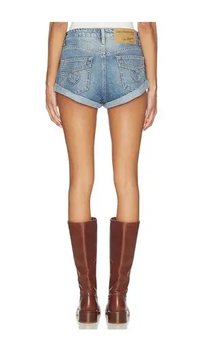 ONETEASPOON Bandits Low Waist Shorts In Light Wash Denim