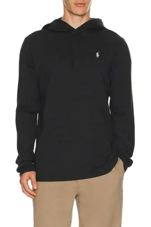 Polo Ralph Lauren Long Sleeve Hooded T-shirt - Black Marl Heather