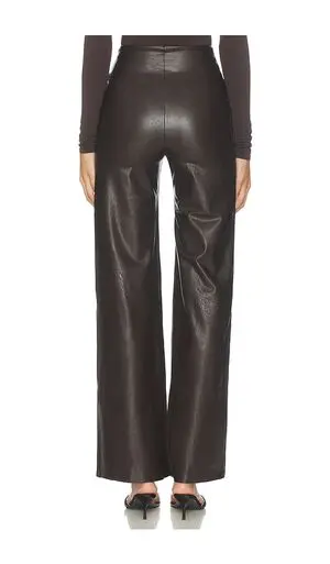 Commando Faux Leather Wide-leg Pant - Brown