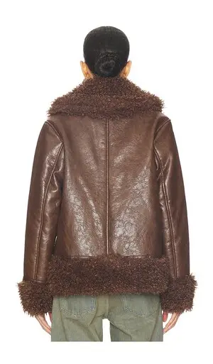 Blanknyc Faux Leather Coat With Faux Fur Trim