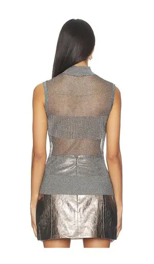 AKNVAS Leonora Ultra Fine Pointelle Top - Grey
