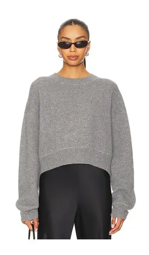 Soft Goat Double Faced Crewneck Pullover - Grey