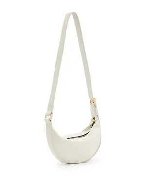 ALLSAINTS Half Moon Leather Crossbody - White
