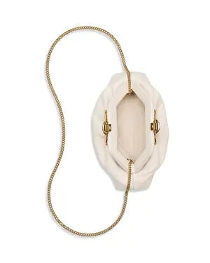Marc Jacobs The Glam Claw Clip Leather Clutch - Ivory