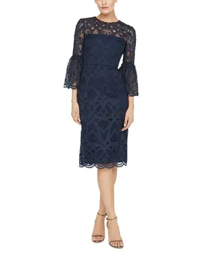 Theia Jen Flared Sleeve Sheath Dress