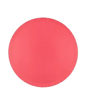 JOLLITY & CO Solid Shade Colors, Paper Party Dinner Plates, Set Of 8 - Watermelon