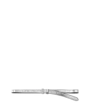 Veronica Beard Crinkle Leather Dash Belt - Silver