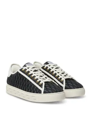 Versace Jacquard V Fabric Low Top Sneakers - Black+off