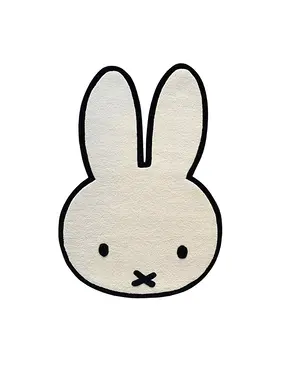 MAISON DEUX Rug Nijntje Miffy 2.6 X 3.7 Ft - Cream / Black Print