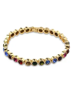 Aqua Stone Tennis Bracelet - Multi/gold