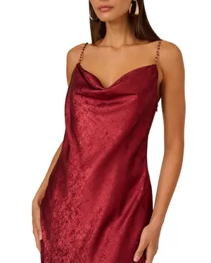 Adrianna Papell Foiled Chiffon Dress - Wine