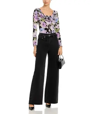 Aqua Bloom Jersey Long Sleeved Top