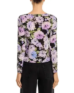 Aqua Bloom Jersey Long Sleeved Top