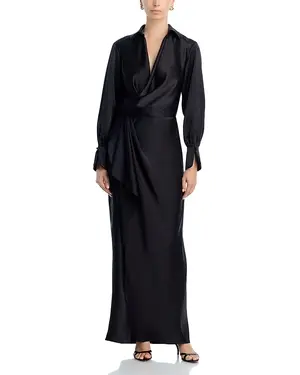Women's Plain Satin Evening Gowns