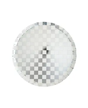 JOLLITY & CO Checkered Paper Dessert Plates, Set Of 8 - Dazzling Diamond (silver)