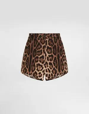 Dolce & Gabbana Leopard Double Crêpe Shorts