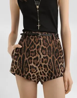 Dolce & Gabbana Leopard Double Crêpe Shorts