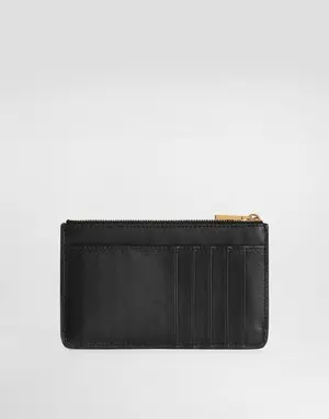 Dolce & Gabbana Calfskin Card Holder With Dg Logo - Black