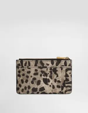 Dolce & Gabbana Leopard- Dauphine Calfskin Card Holder - Print