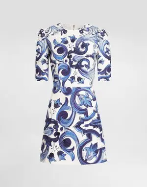 Dolce & Gabbana Majolica Short Cotton Dress - Print