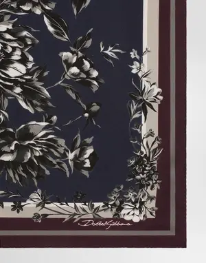 Dolce & Gabbana Peony-print Silk Scarf 70x70 - Multicolor