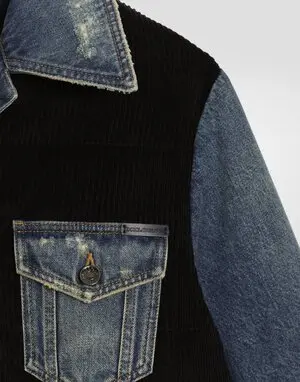 Dolce & Gabbana Denim And Velvet Jacket