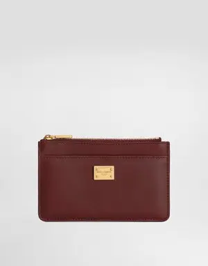 Dolce & Gabbana Plongé Calfskin Card Holder - Bordeaux