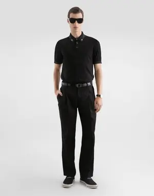 Dolce & Gabbana Silk Polo Shirt - Black
