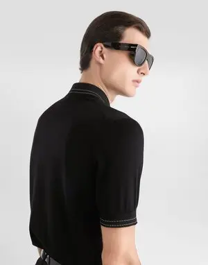 Dolce & Gabbana Silk Polo Shirt - Black